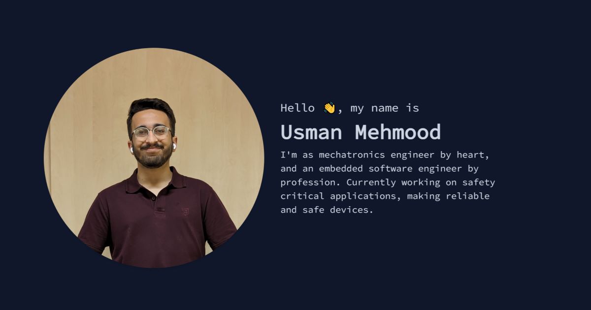 Usman Mehmood | Embedded Software Engineer | Portfolio